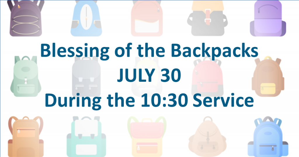 Blessing of Backpacks & Sunday School Registration July 30 - St ...